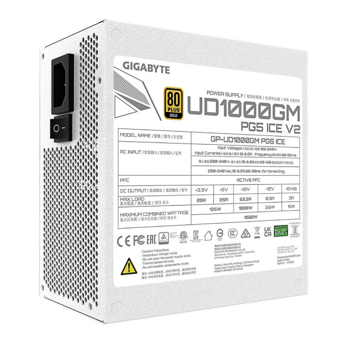 ספק כוח Gigabyte UD1000GM PG5 V2 ICE GP-UD1000GM-PG5-V2-ICE 80 Plus ...