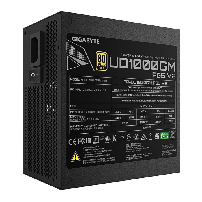 ספק כוח Gigabyte UD1000GM PG5 V2 GP-UD1000GM-PG5-V2 80 Plus Gold 1000W ...
