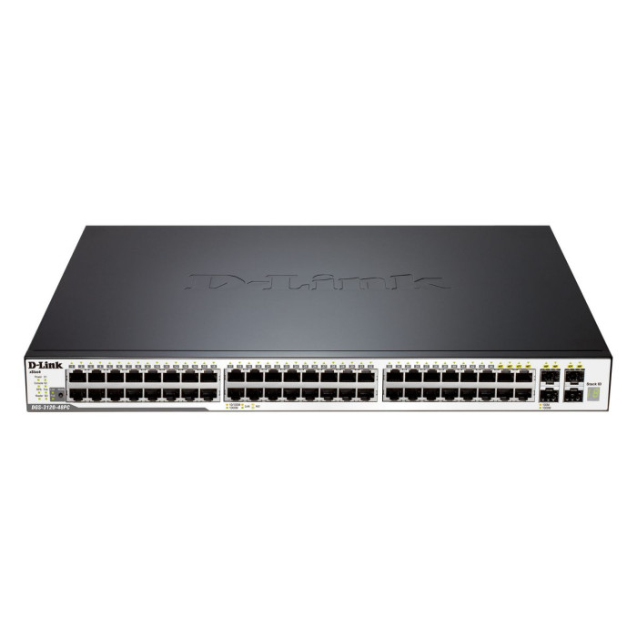 מתג D-Link 48 Port (48X PoE) 4xSFP/Giga ports + 2xPHY. Stack ports, L2 ...
