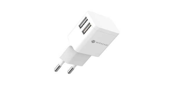 מטען קיר Miracase UNIVERSAL 2.4A 2USB MWC244 5V צבע לבן | COMP-SHOP
